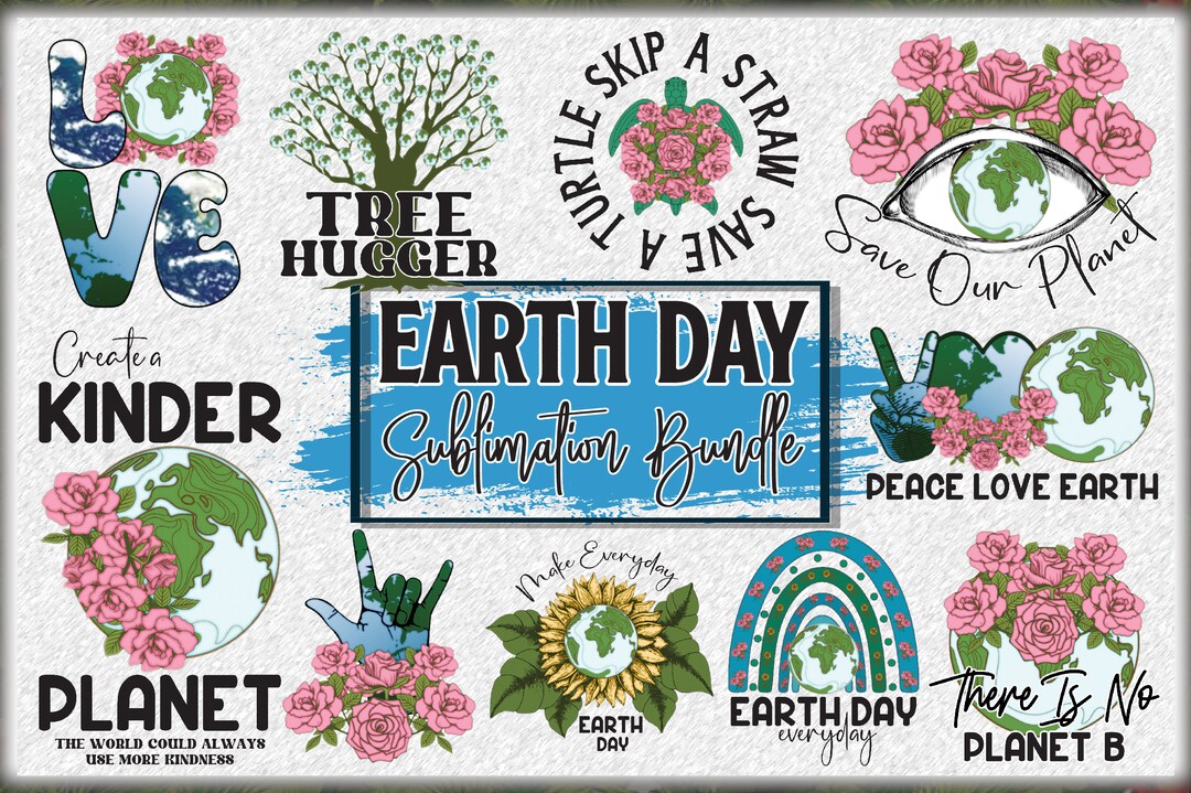 Earth Day Bundle PNG, Earth Day, Groovy Retro, Funny Earth PNG, Save ...