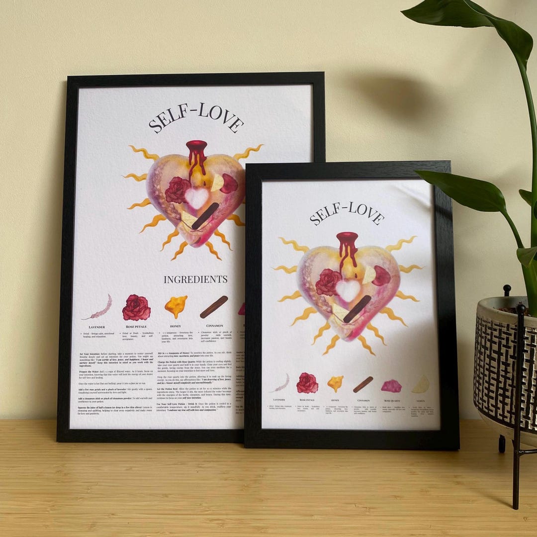 Self-love Potion Recipe Print: A4/A3 Spell Poster - Etsy