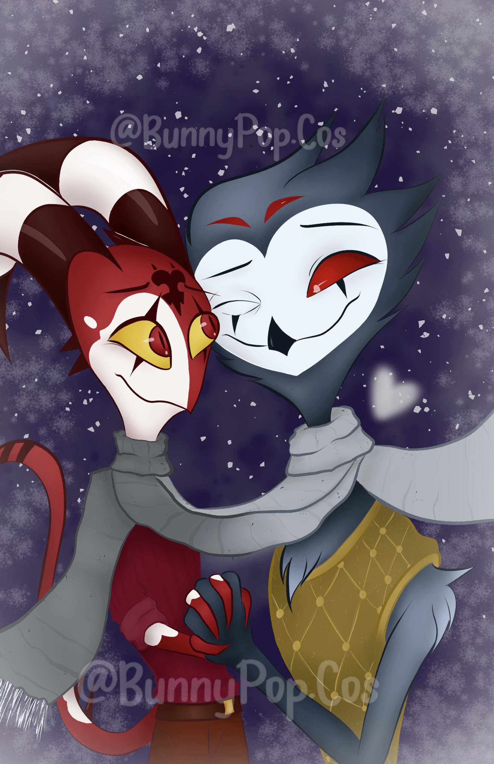 Stolas X Blitzo Fan Art Print From Helluva Boss Cartoon Stolitz - Etsy