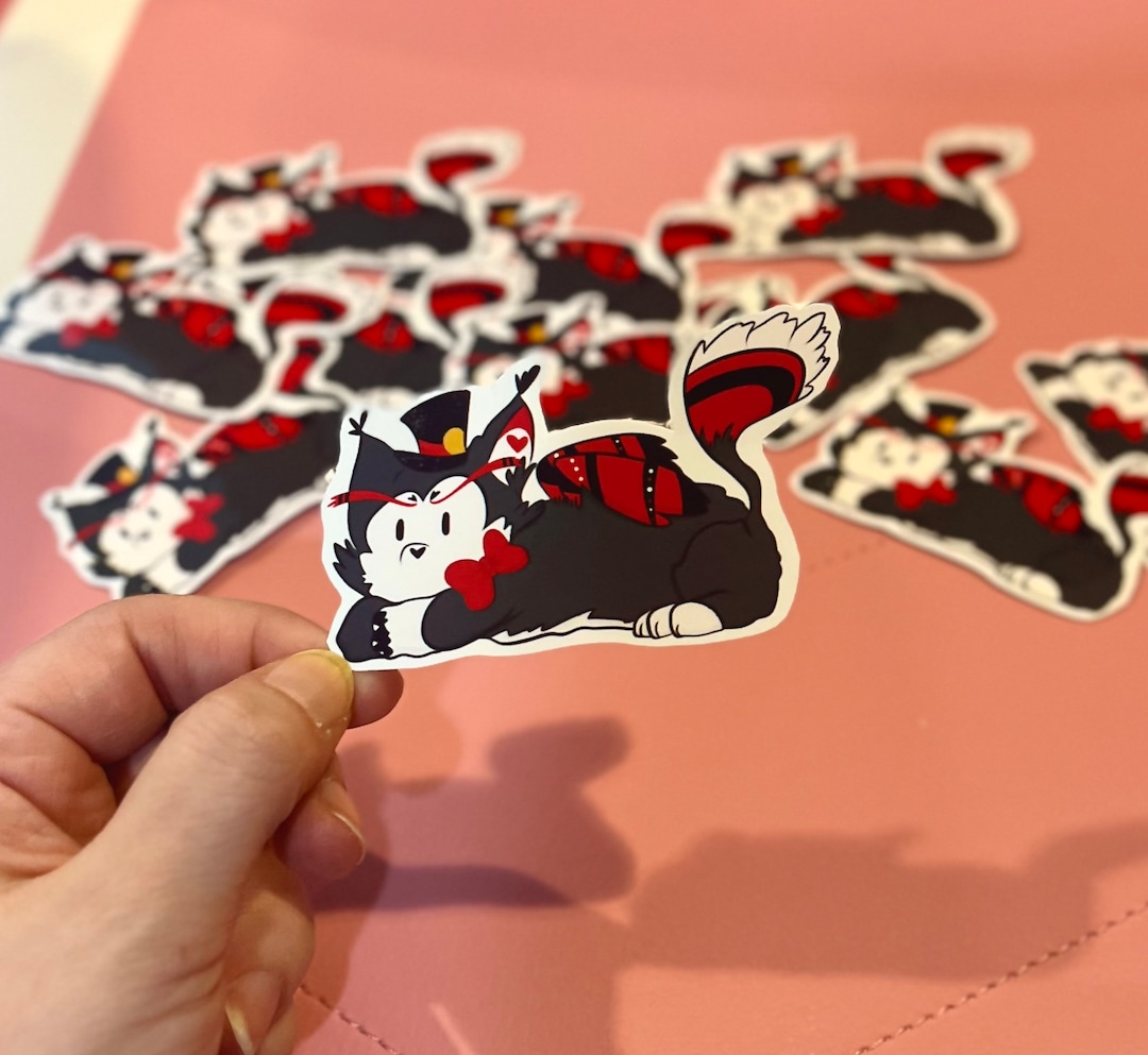 Husk Hazbin Hotel Vinyl Sticker Waterproof No Mess Glossy White Digital ...