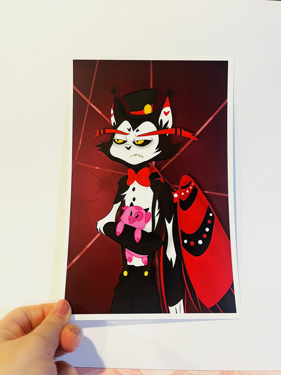 Husk Pig-sitting Fat Nuggets Fan Art Print From Hazbin Hotel Cartoon ...