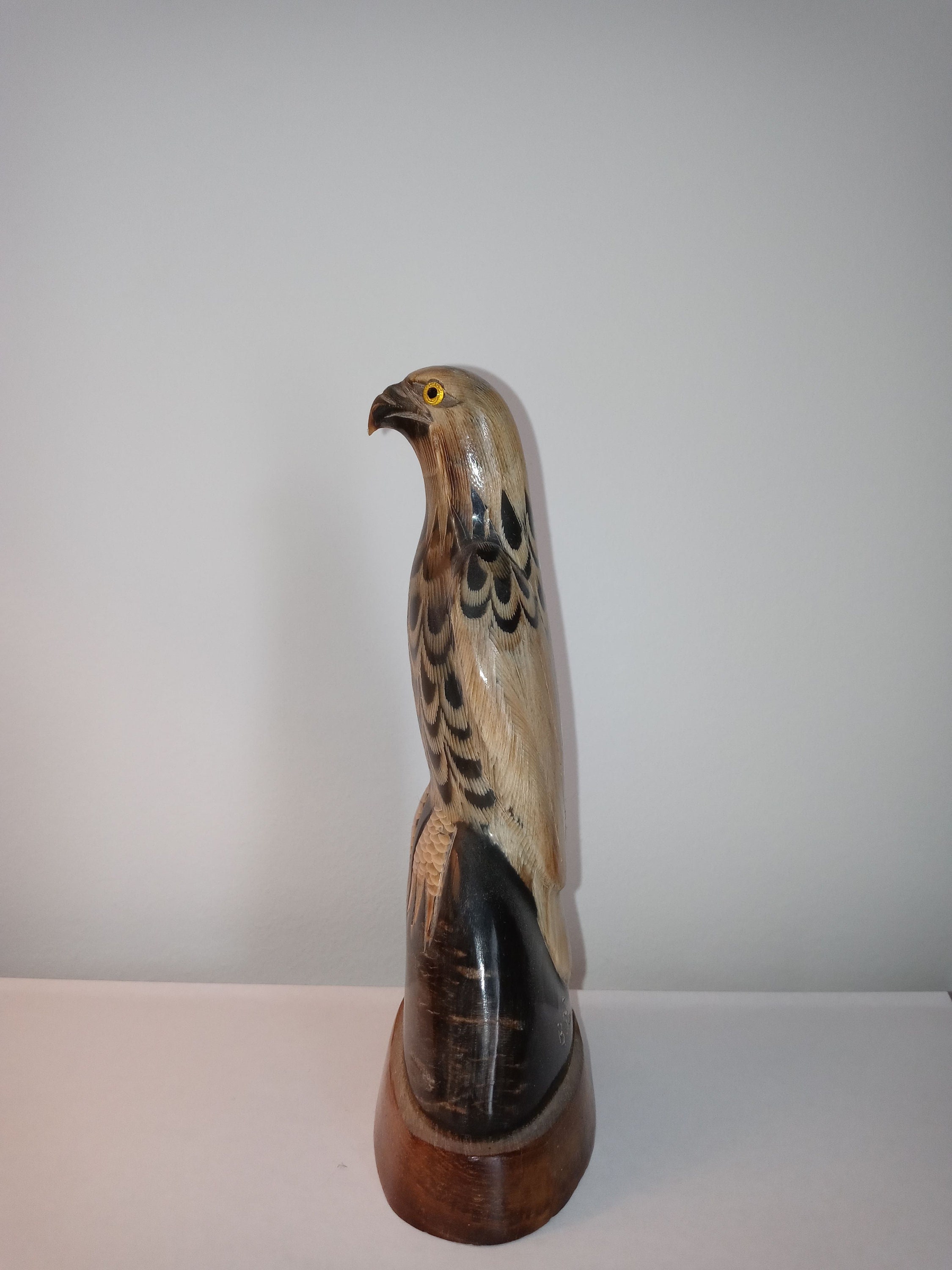 Barry Stein Carved Bovine Horn Hawk Signed & Dated 2003 - Etsy