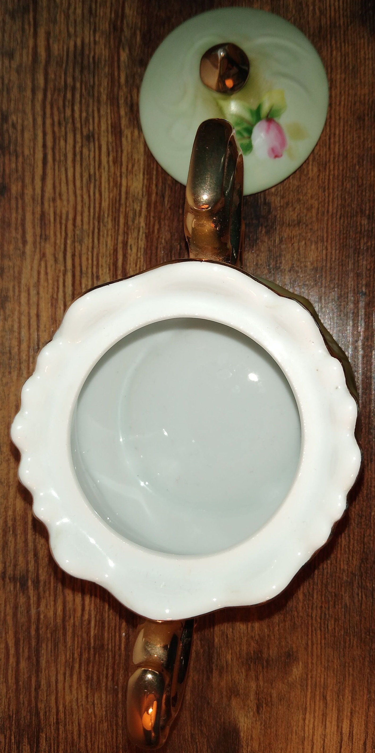 Vintage Porcelain Lefton Green Heritage Rose Teapot 3065 Creamer and ...