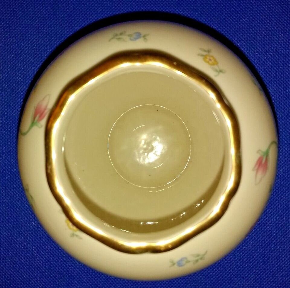 Vintage Lenox Floral Flower Vase Garden Signed USA Globe Round 24K Gold ...
