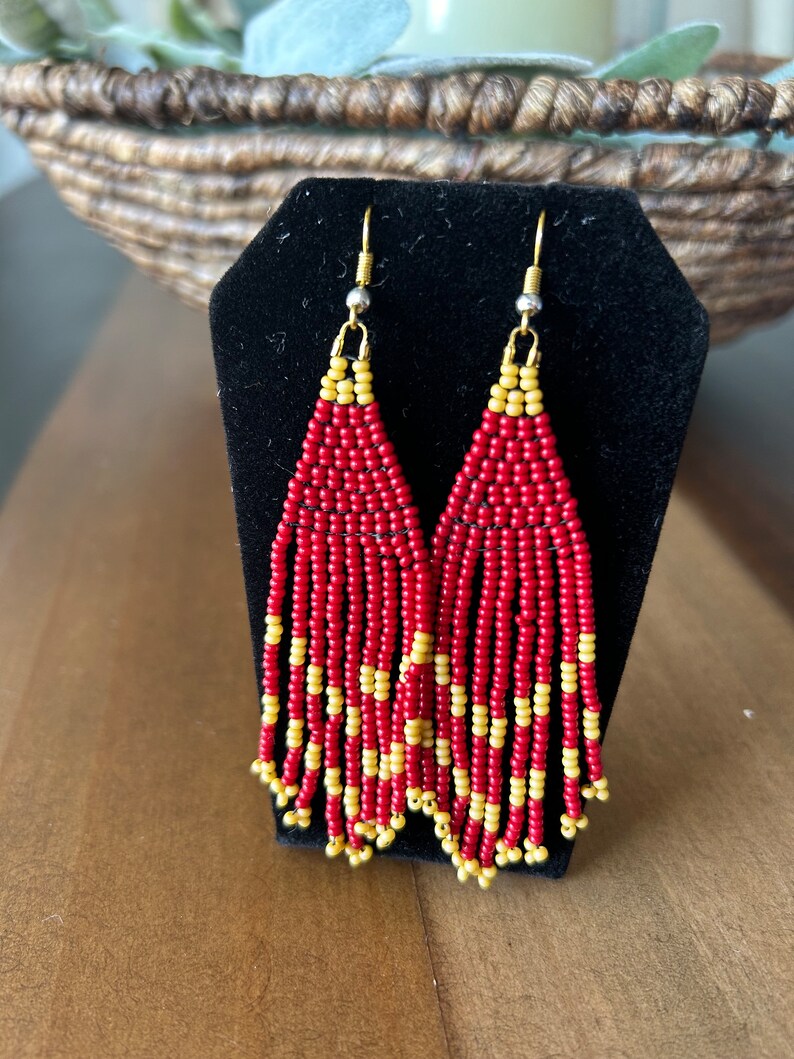 Large School Spirit/team Spirit Beaded Earrings - Etsy