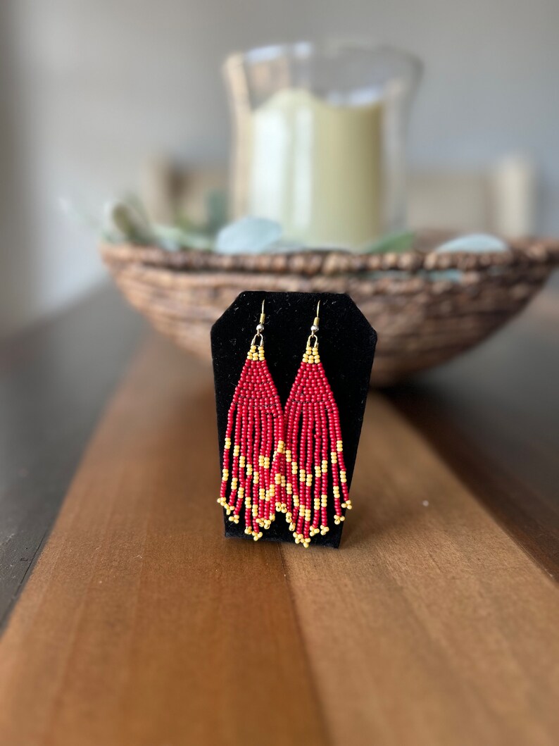 Large School Spirit/team Spirit Beaded Earrings - Etsy