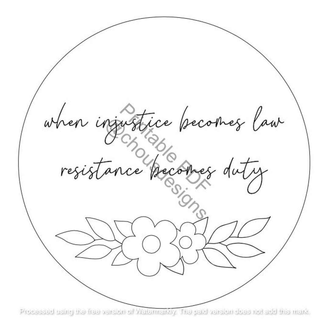 When Injustice Becomes Law Resistance Becomes Duty - PDF Pattern ...
