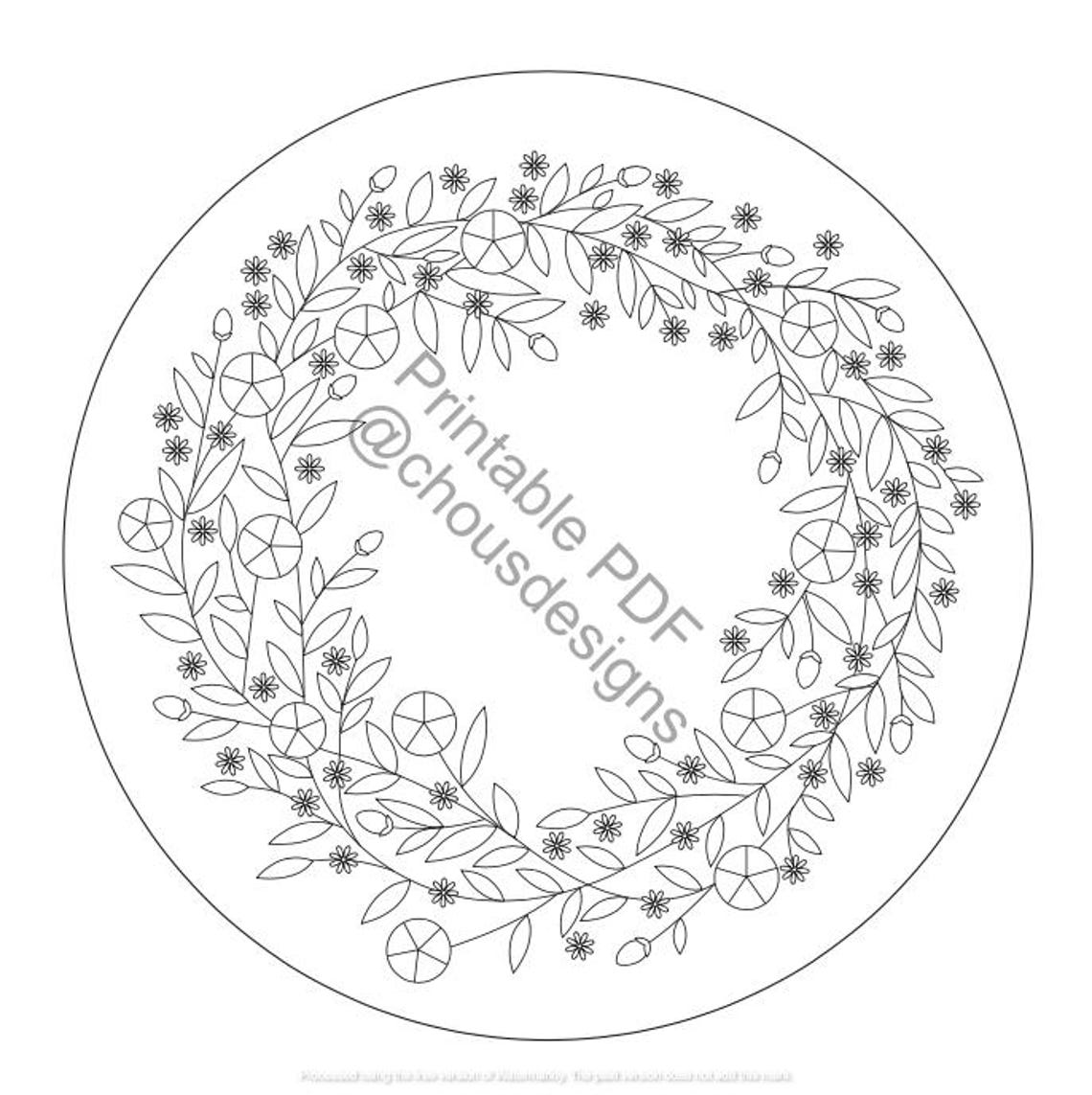 Daisy Wreath - PDF Pattern Printable - Etsy