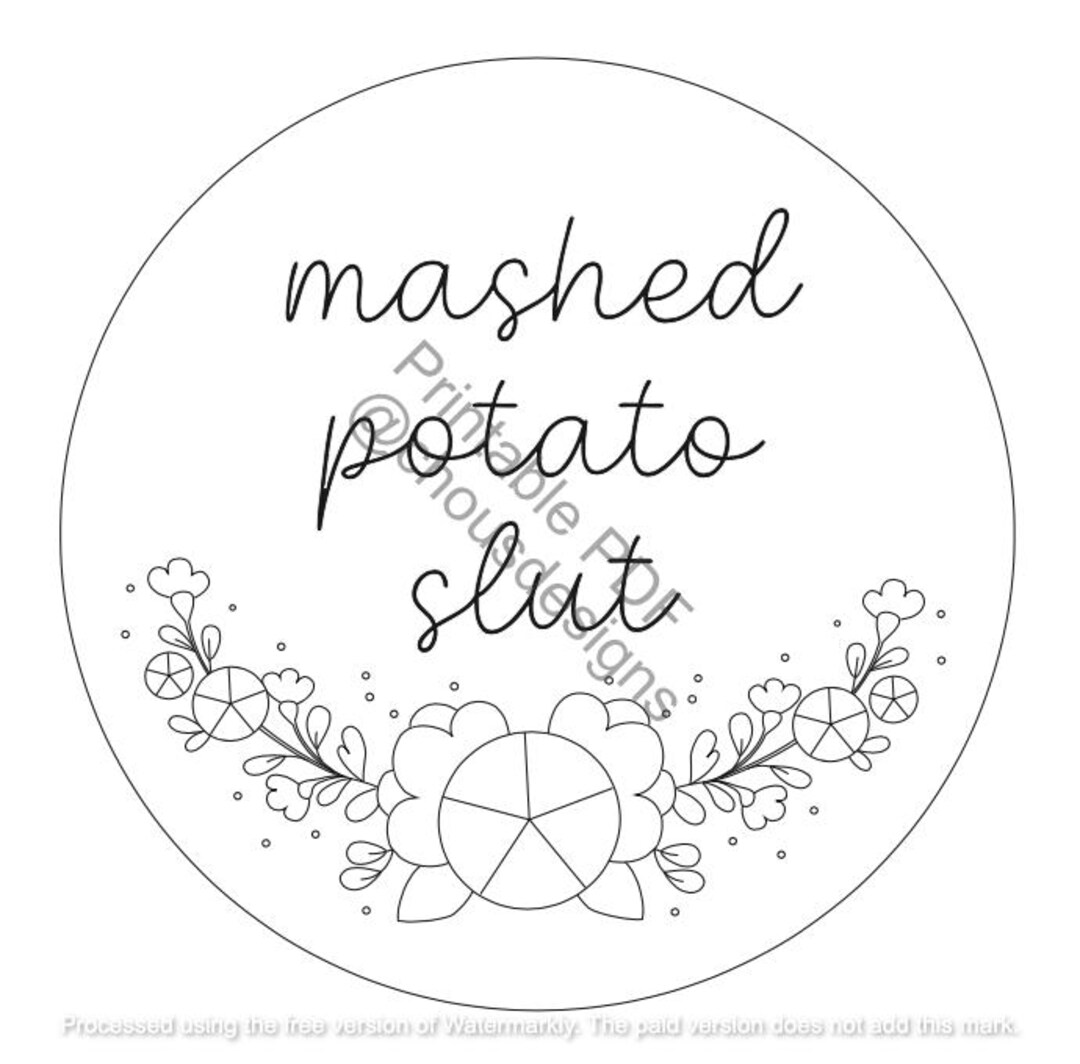 Mashed Potato Sl*t - PDF Pattern Printable - Etsy