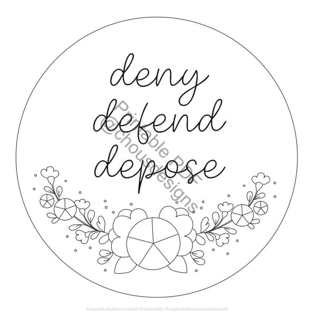 Deny Defend Depose - PDF Pattern Printable - Etsy