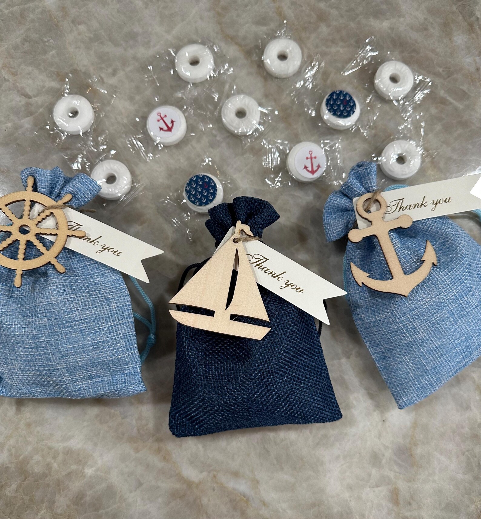 Nautical Party Favor Bags | Prefilled 4x6 Blue Favor Bags for Nautical ...