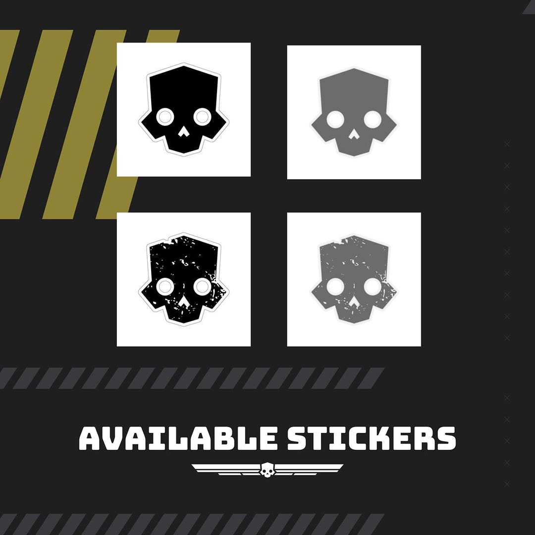 Helldivers2 Skull Design, Kiss-cut Stickers - Flawless or Distressed ...