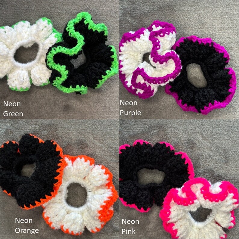 Crochet Hair Scrunchies 2pk - Etsy