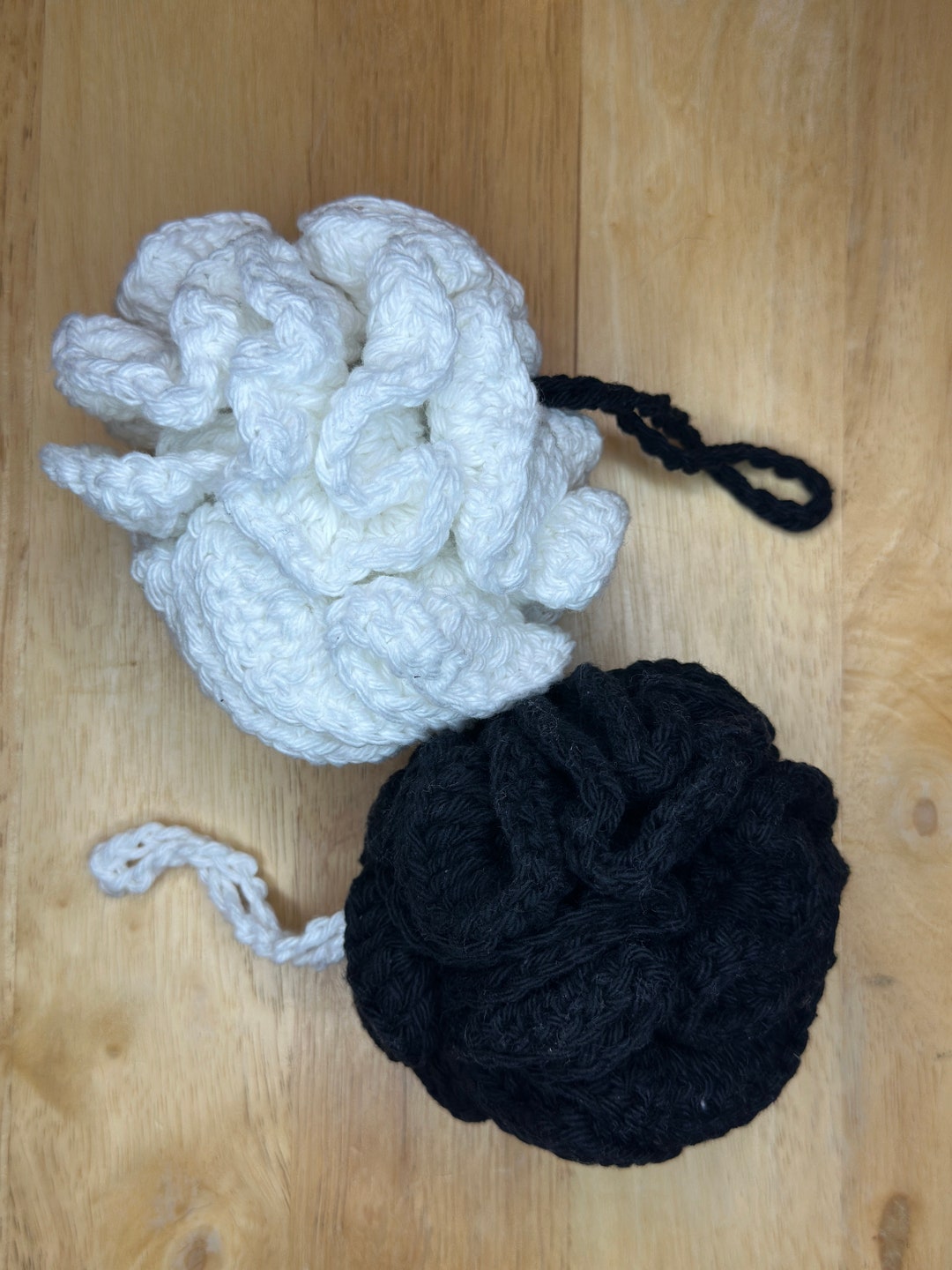 100% Cotton Crochet Shower Puff 2pk - Etsy