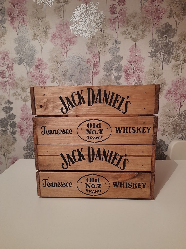 Jack Daniels Wooden Crate Hamper No.7 Tennessee Whiskey Hamper Gift ...