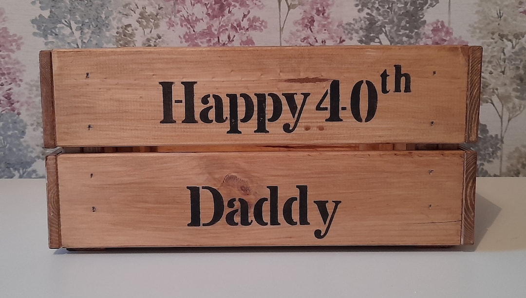 Personalised Wooden Birthday Crate Hamper Present Gift 18th 21st 30th ...