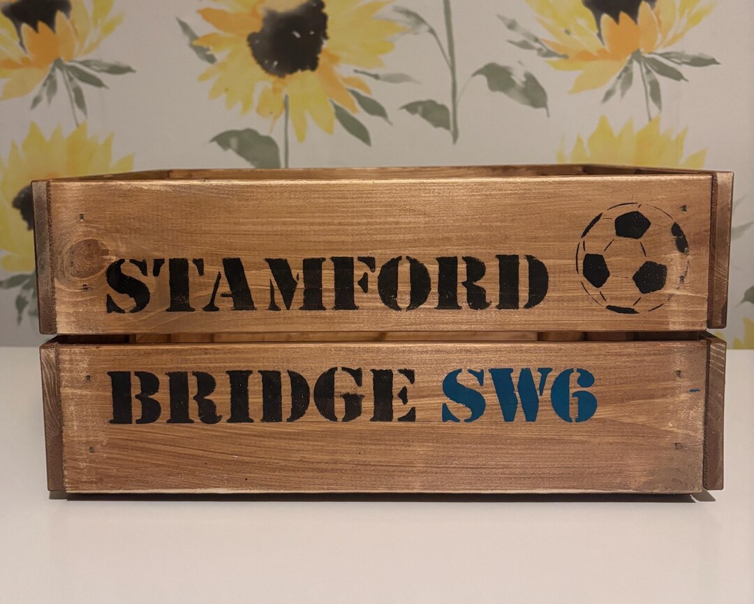 Personalised Chelsea Stamford Bridge. Football Crate Hamper Gift ...