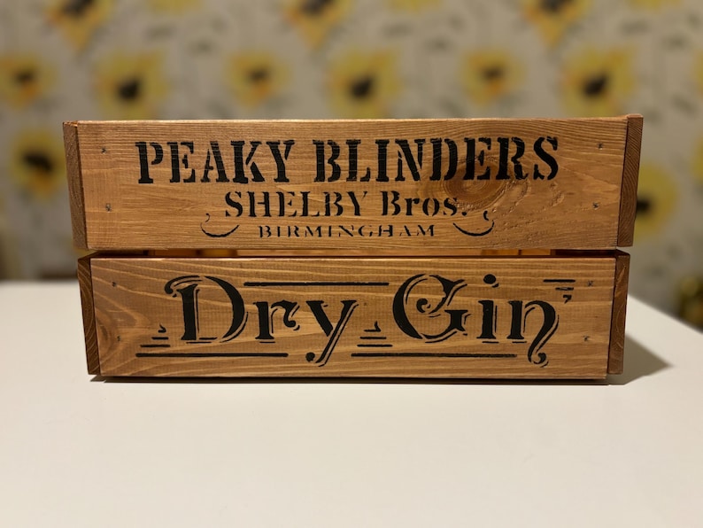 Peaky Blinders Wooden Crate Whiskey Gin the Garrison Thomas Shelby ...