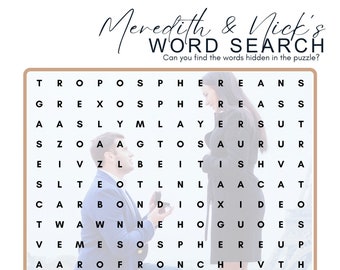 Personalized Digital Word Search Design Service (wedding Showers ...