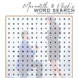 Personalized Digital Word Search Design Service (wedding Showers ...