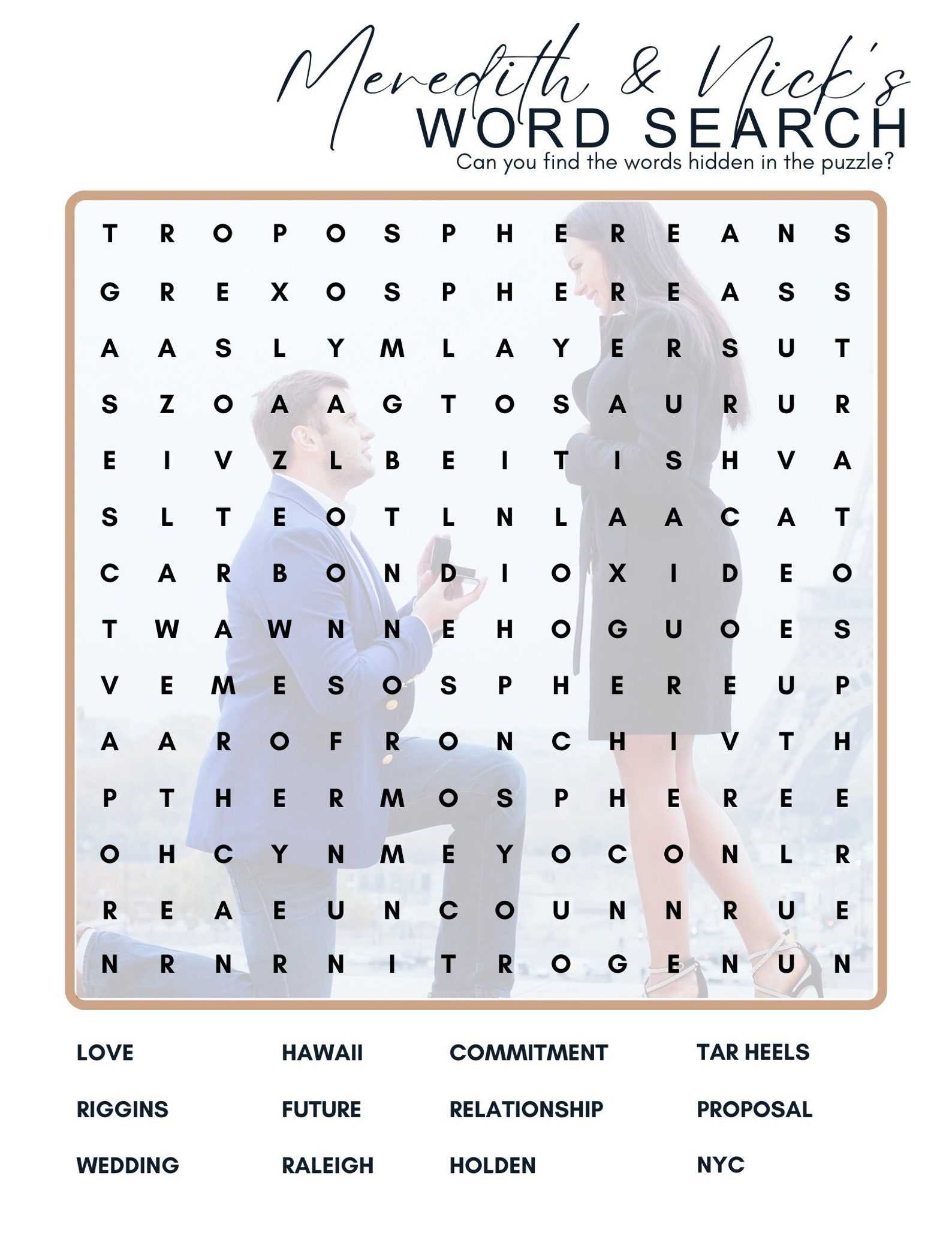 Personalized Digital Word Search Design Service (wedding Showers ...
