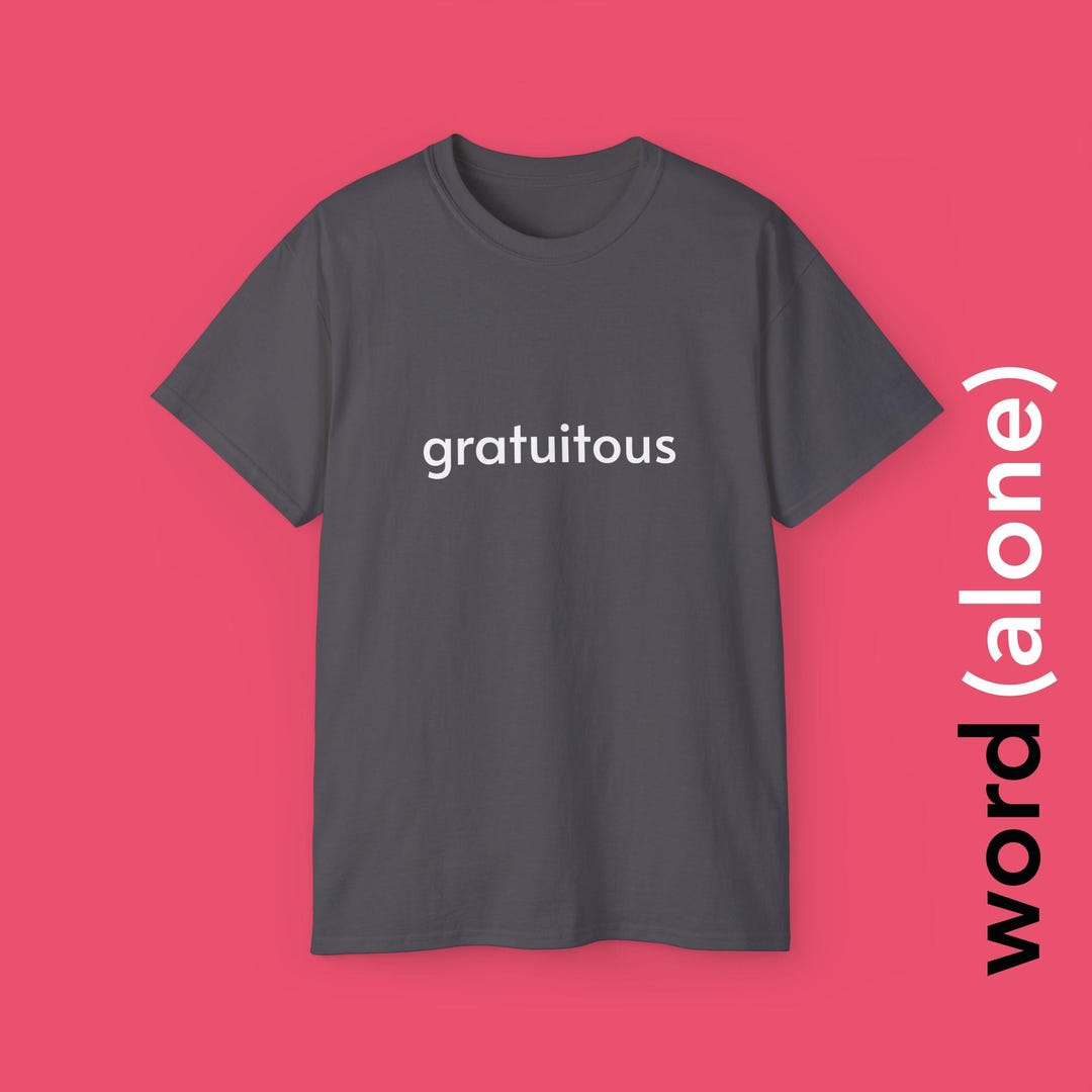 Gratuitous - Minimalist Single Word T-shirt - Etsy