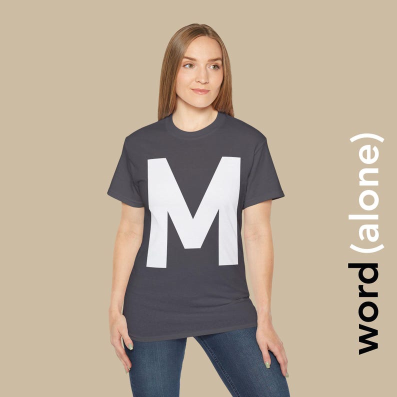 M - Bold Single Letter T-shirt Celebrating the Letter "m" - Etsy