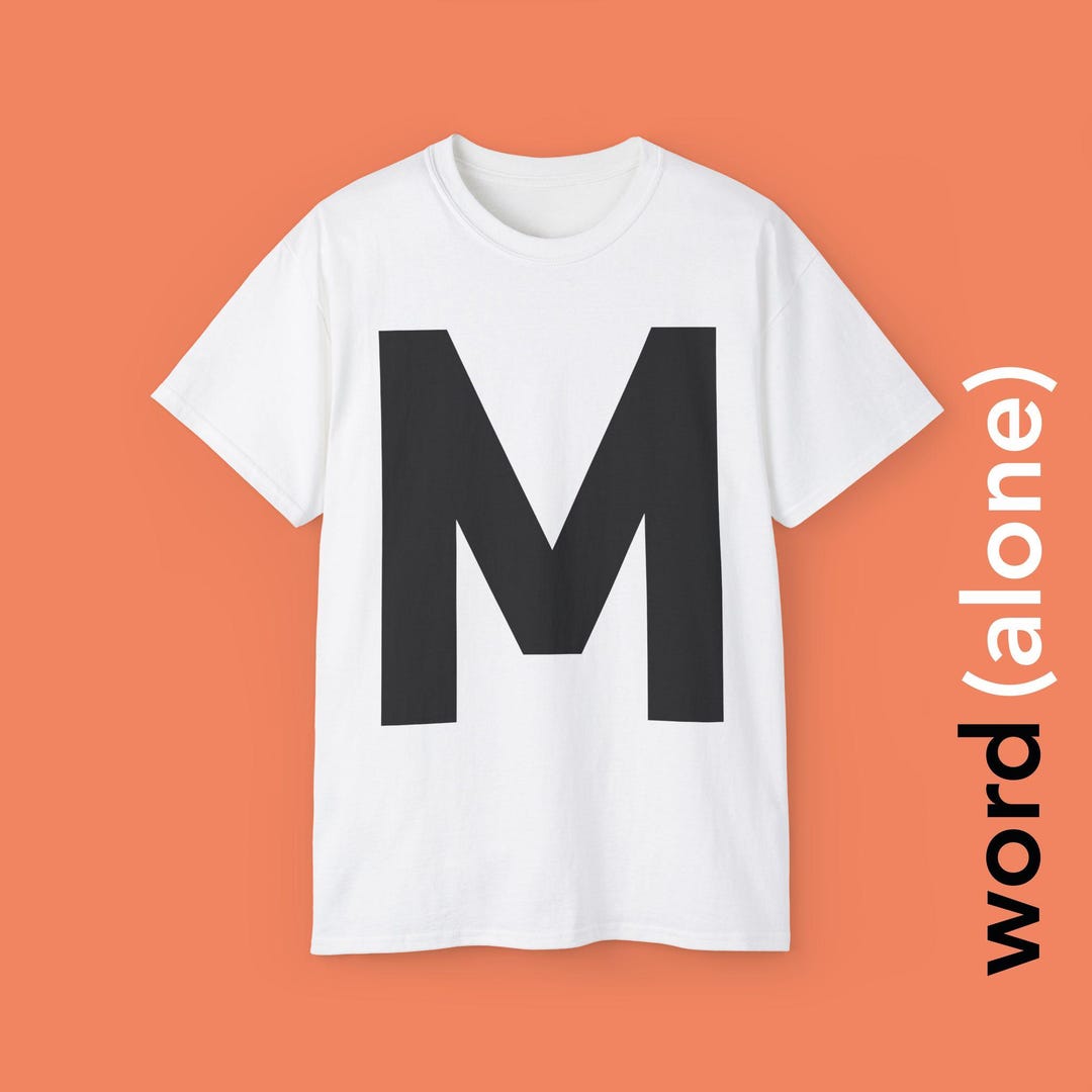 M - Bold Single Letter T-shirt Celebrating the Letter "m" - Etsy