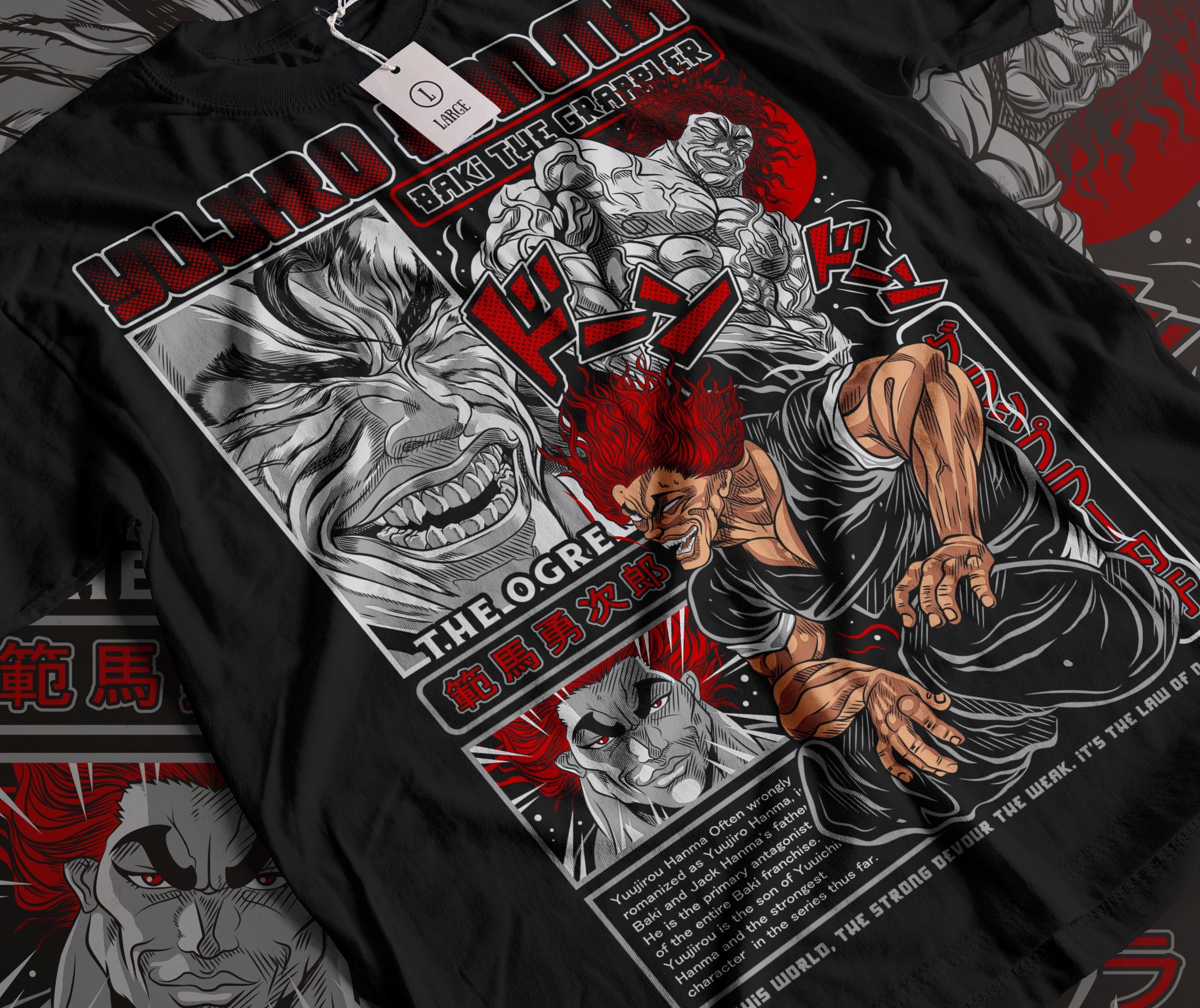JACK HANMA Shirt, Baki Hanma Series Anime T-shirt,baki the Grappler ...
