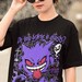 Gengar Ghastly T-shirt, Ghost Type Element Silhouette, Video Game T ...