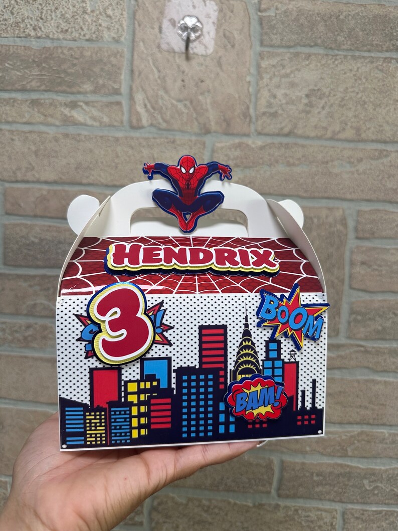 Spider-man favor Boxes treats Boxes - Etsy