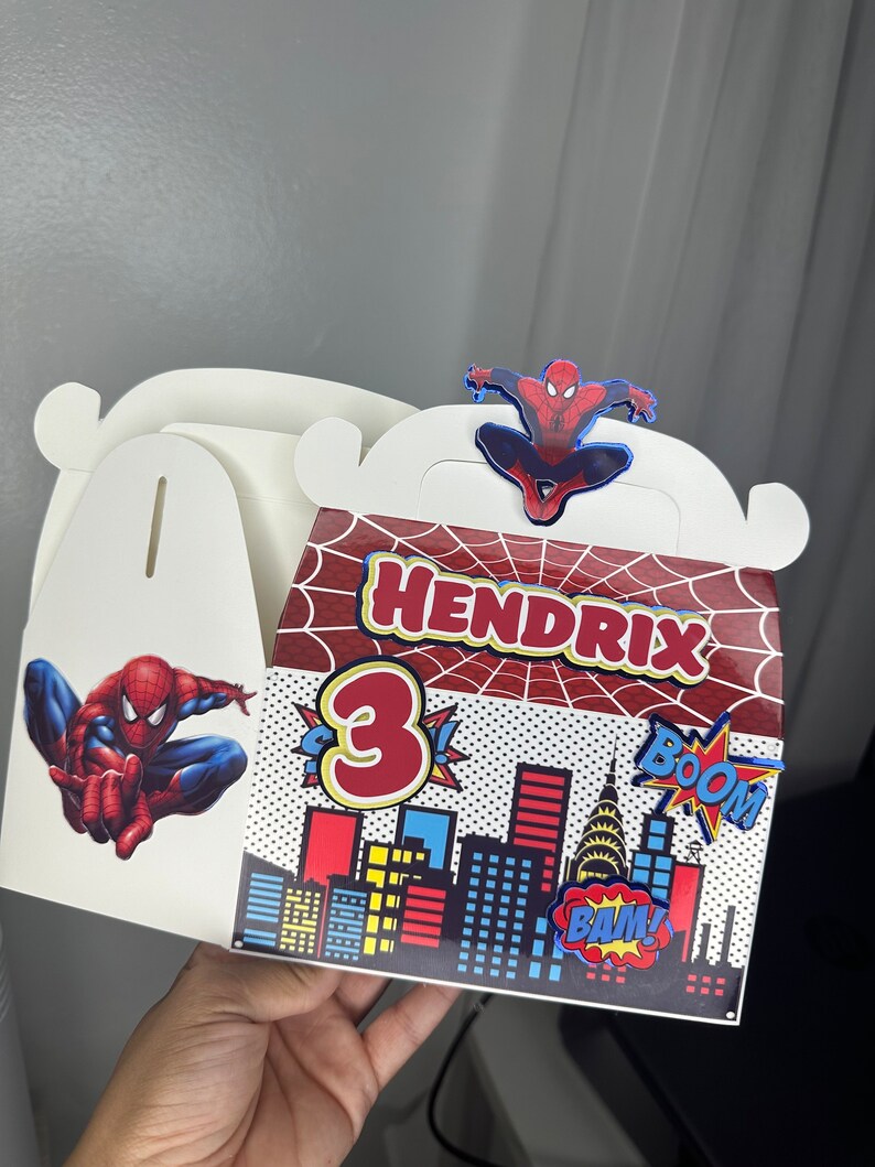 Spider-man favor Boxes treats Boxes - Etsy