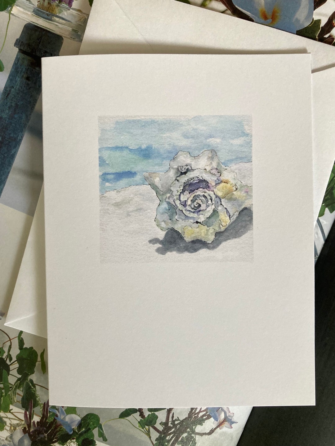 Beach Themed and Sea Shell Notecard. Conch Shell From the Island of ...