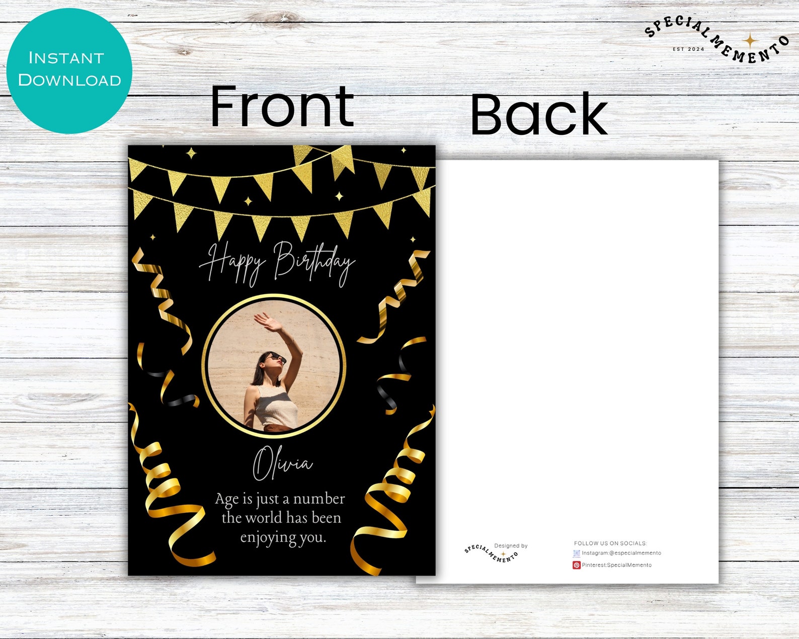 Personalized Birthday Card Printable, Instant Download Happy Birthday ...