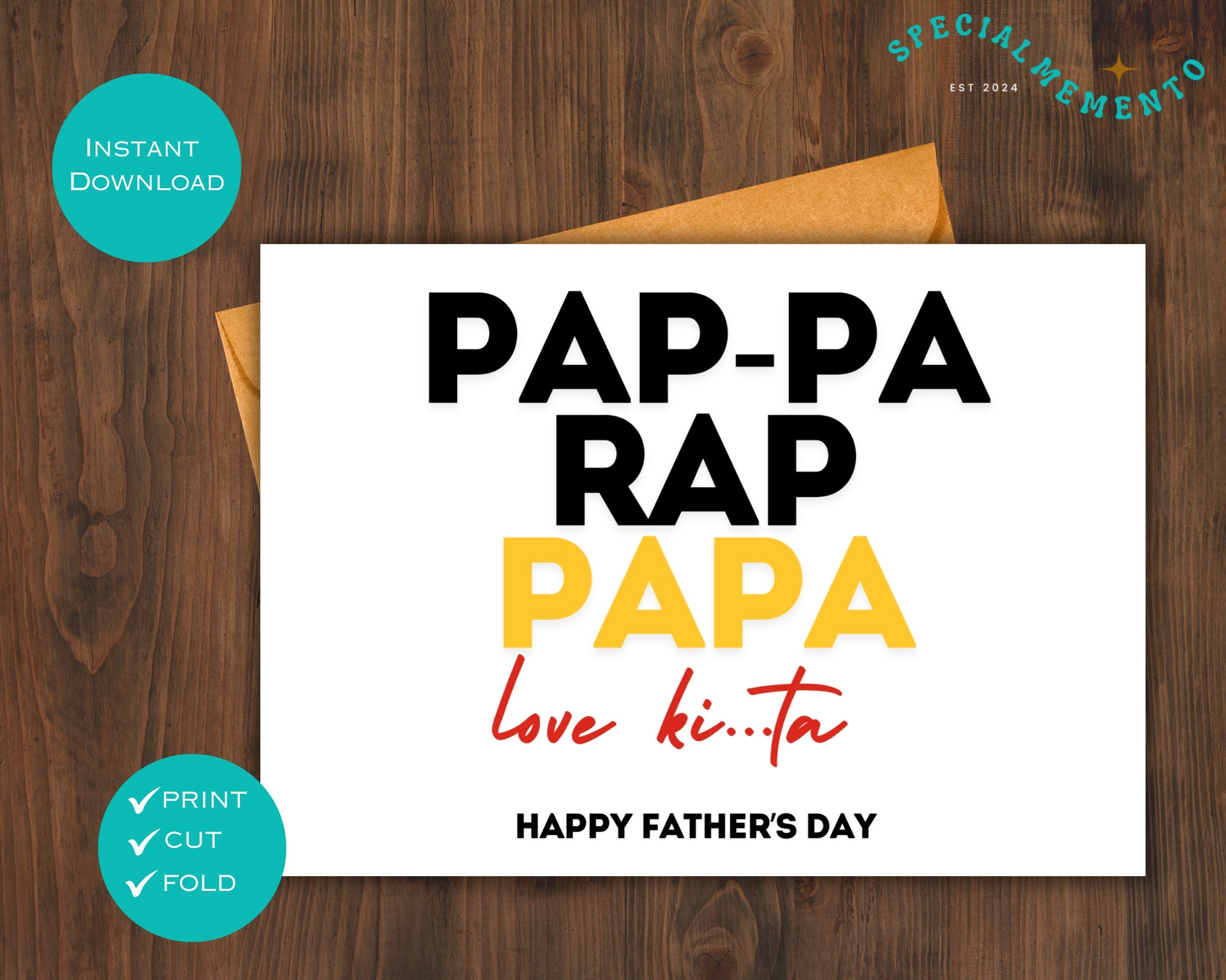 Tagalog Father's Day Card Printable, Happy Father's Day Card Instant ...
