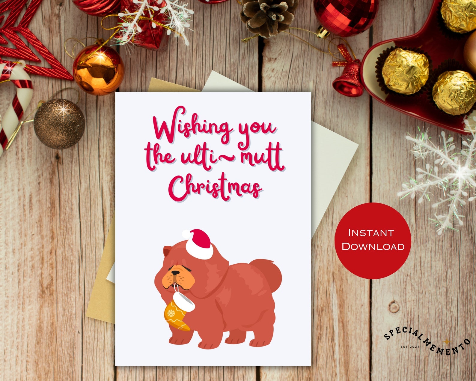 Pet Themed Christmas Card Printable Dog Happy Holidays Printable ...