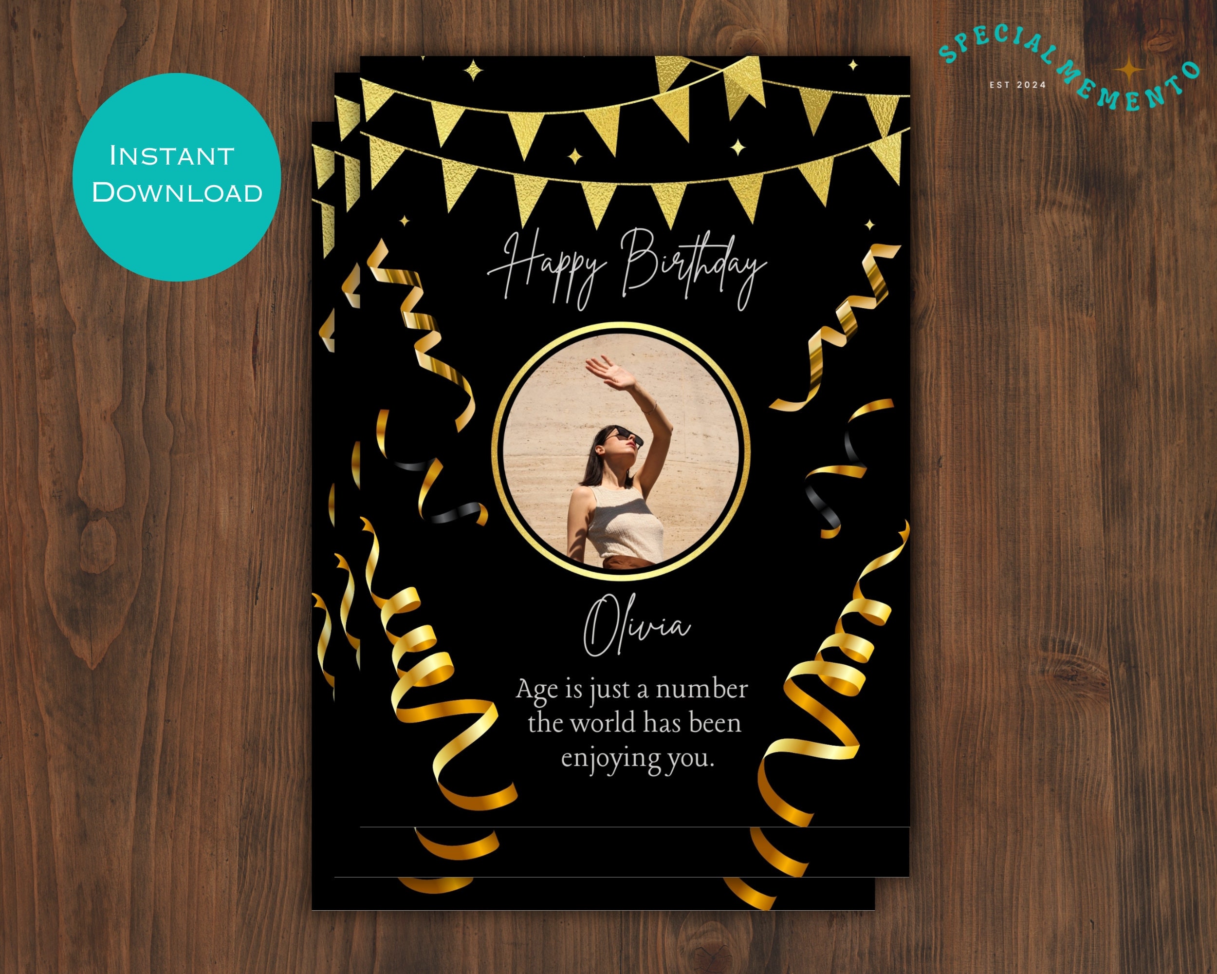 Personalized Birthday Card Printable, Instant Download Happy Birthday ...