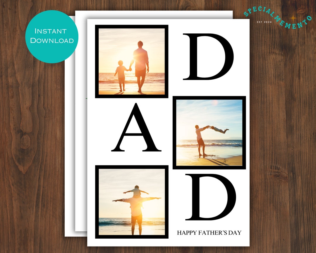 Personalized Happy Father's Day Card Printable, Instant Download Father ...