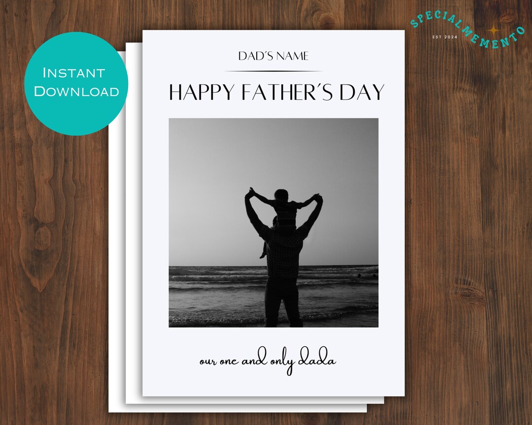 Personalized Happy Father's Day Card Printable, Instant Download Father ...
