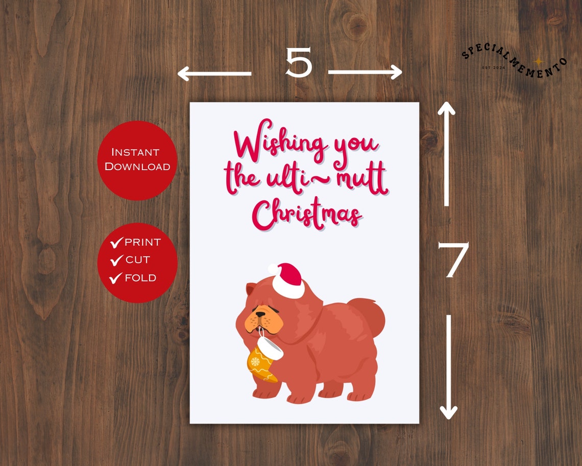 Pet Themed Christmas Card Printable Dog Happy Holidays Printable ...