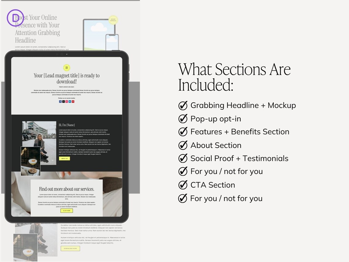 Divi Opt-in Page | Lead Magnet Page Template for Divi Theme & Wordpress ...