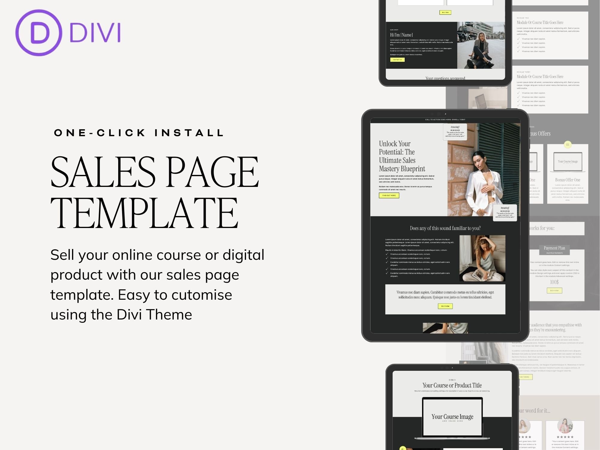 Long Form Sales Page Template for Divi Theme & Wordpress | Sales Funnel ...