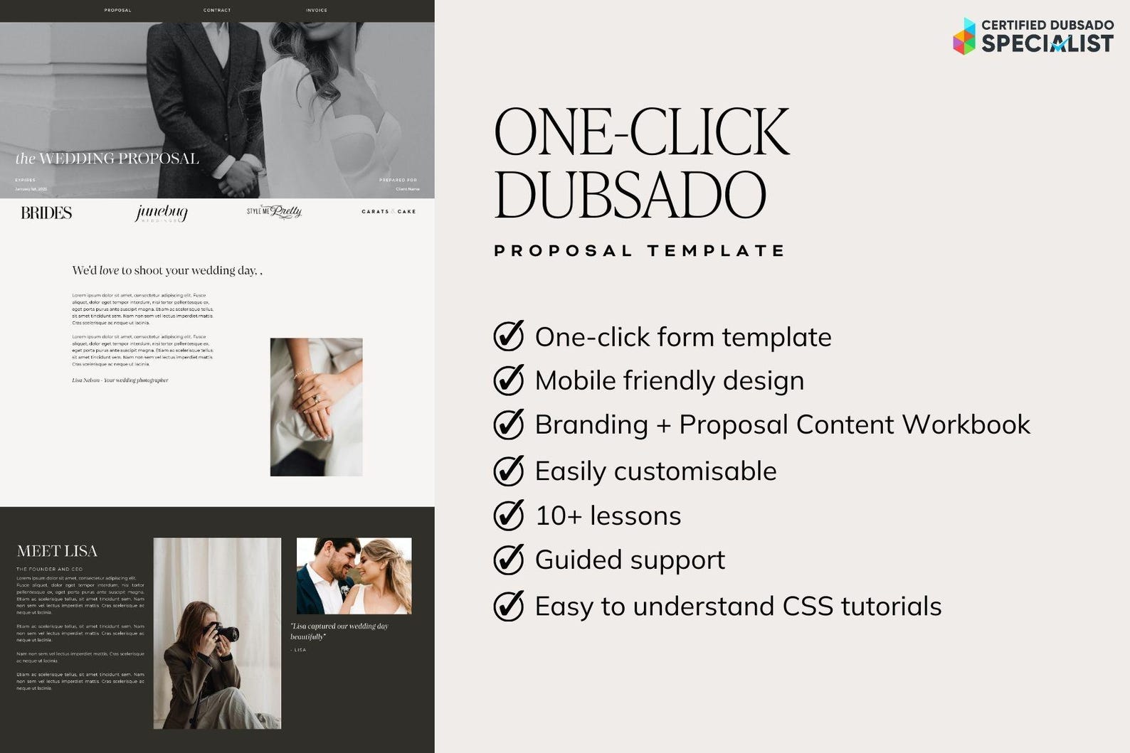 Photography Dubsado Proposal Template | Wedding Photographer Dubsado Proposal | Brand ...