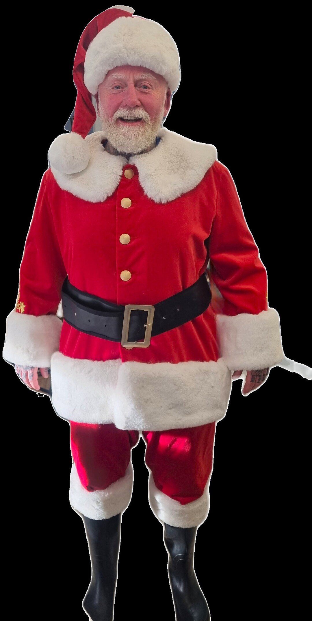 Deluxe Handmade Short Style Christmas Red Velvet Santa Jacket With ...