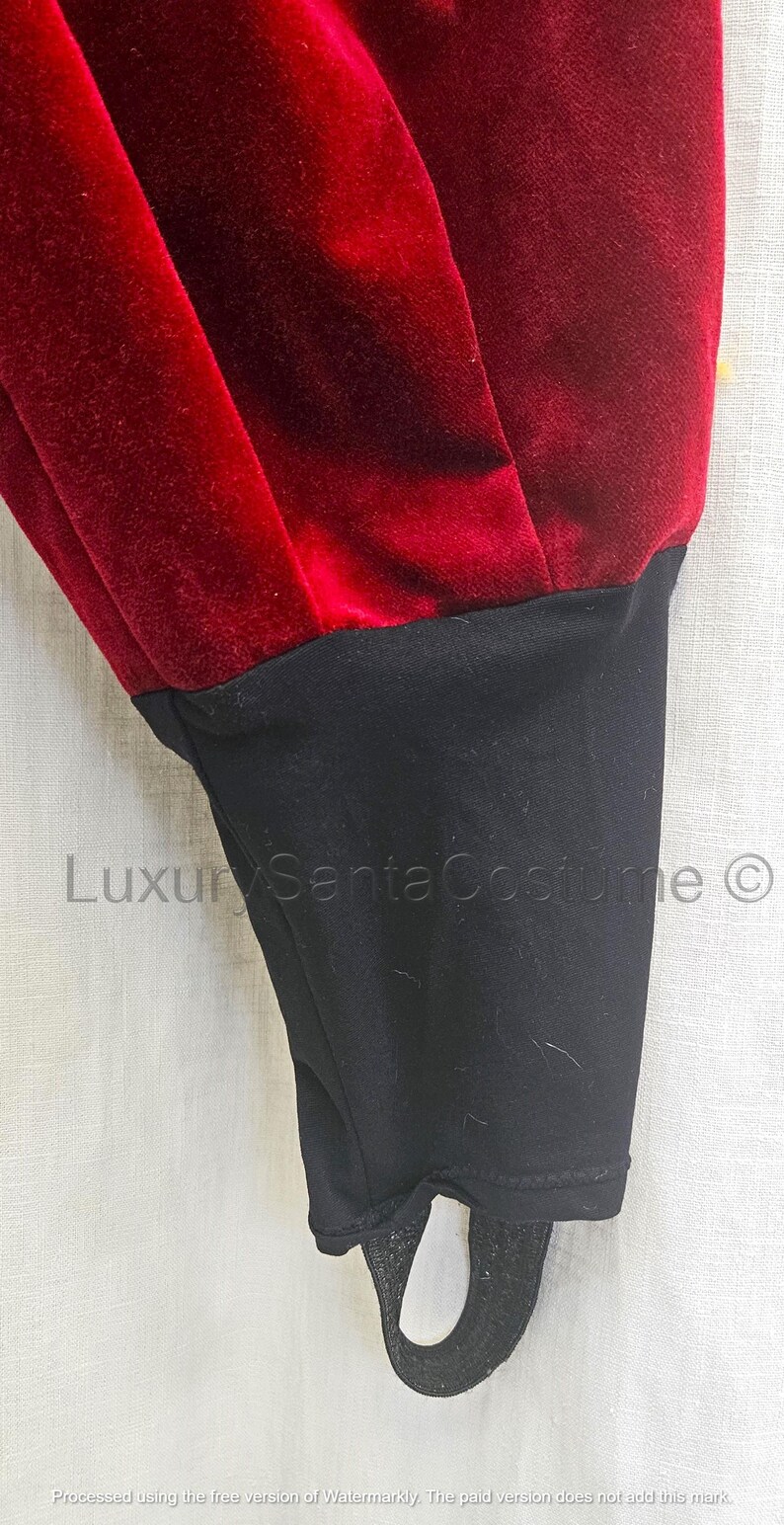 Santa Trousers in Deluxe Ruby Red Velvet With Fly Front, Elastic Back ...