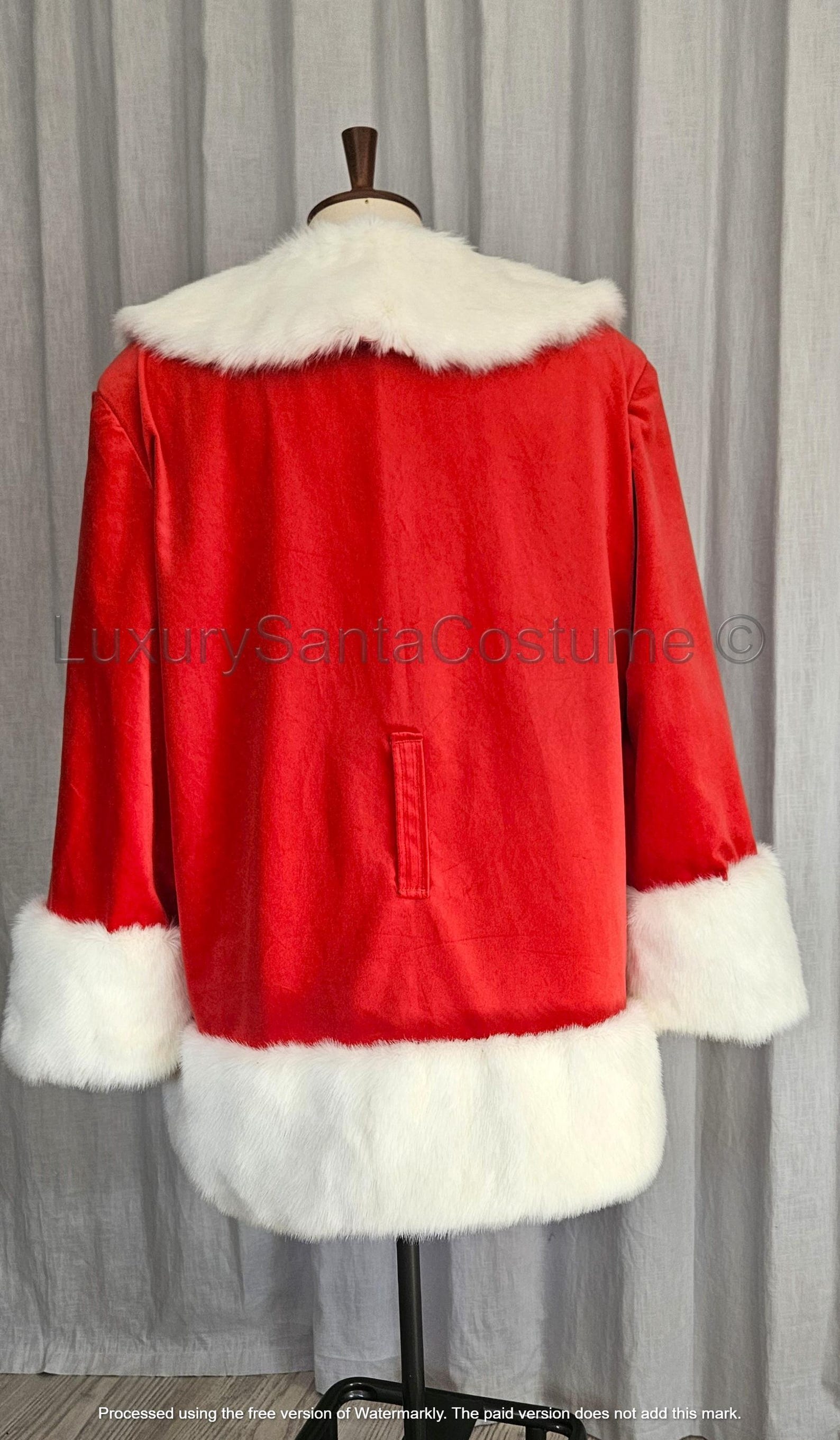 Coco-cola Style Santa Jacket in Christmas Red Velvet and Fur Trim - Etsy