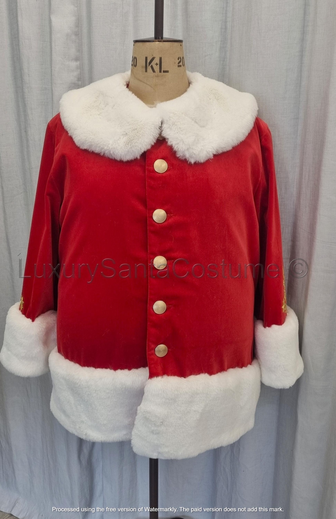 Coco-cola Style Santa Jacket in Deluxe Christmas Red Velvet Santa ...