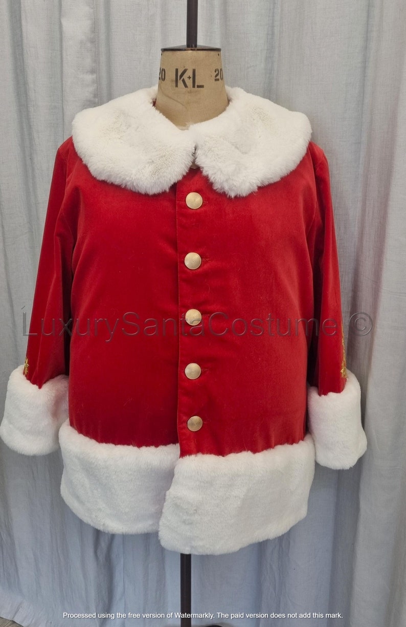 Coco-cola Style Santa Jacket in Christmas Red Velvet and Fur Trim - Etsy