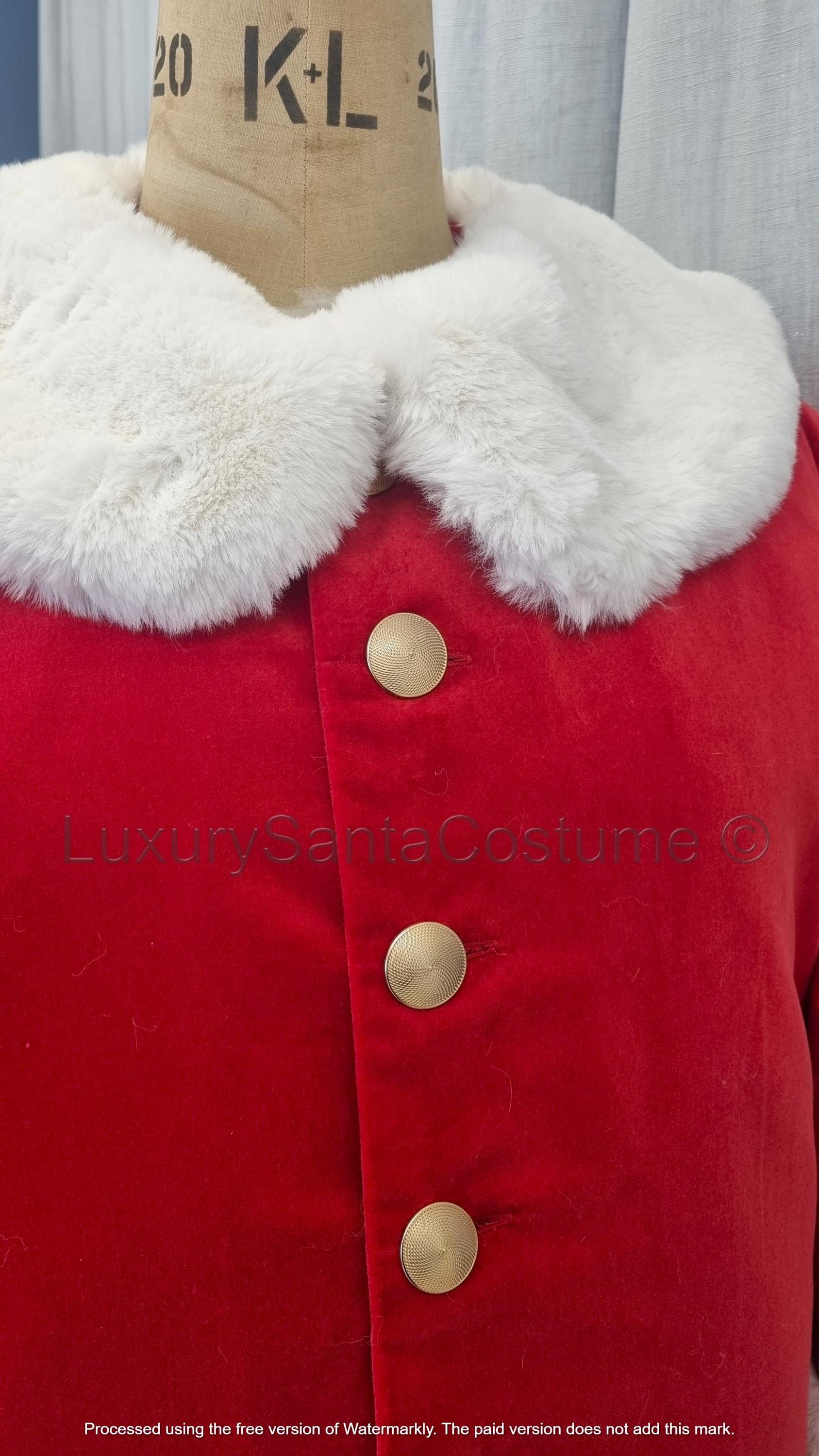 Coco-cola Style Santa Jacket in Christmas Red Velvet and Fur Trim - Etsy