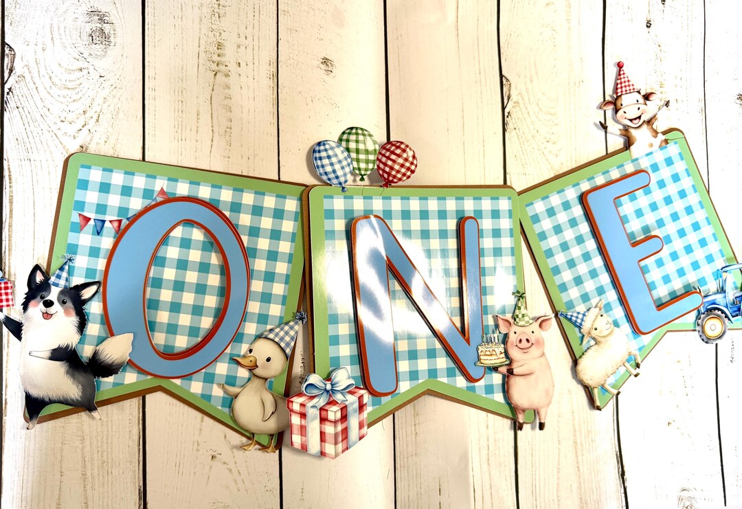 Farm Animals Birthday Banner: Barnyard Party Decor - Etsy